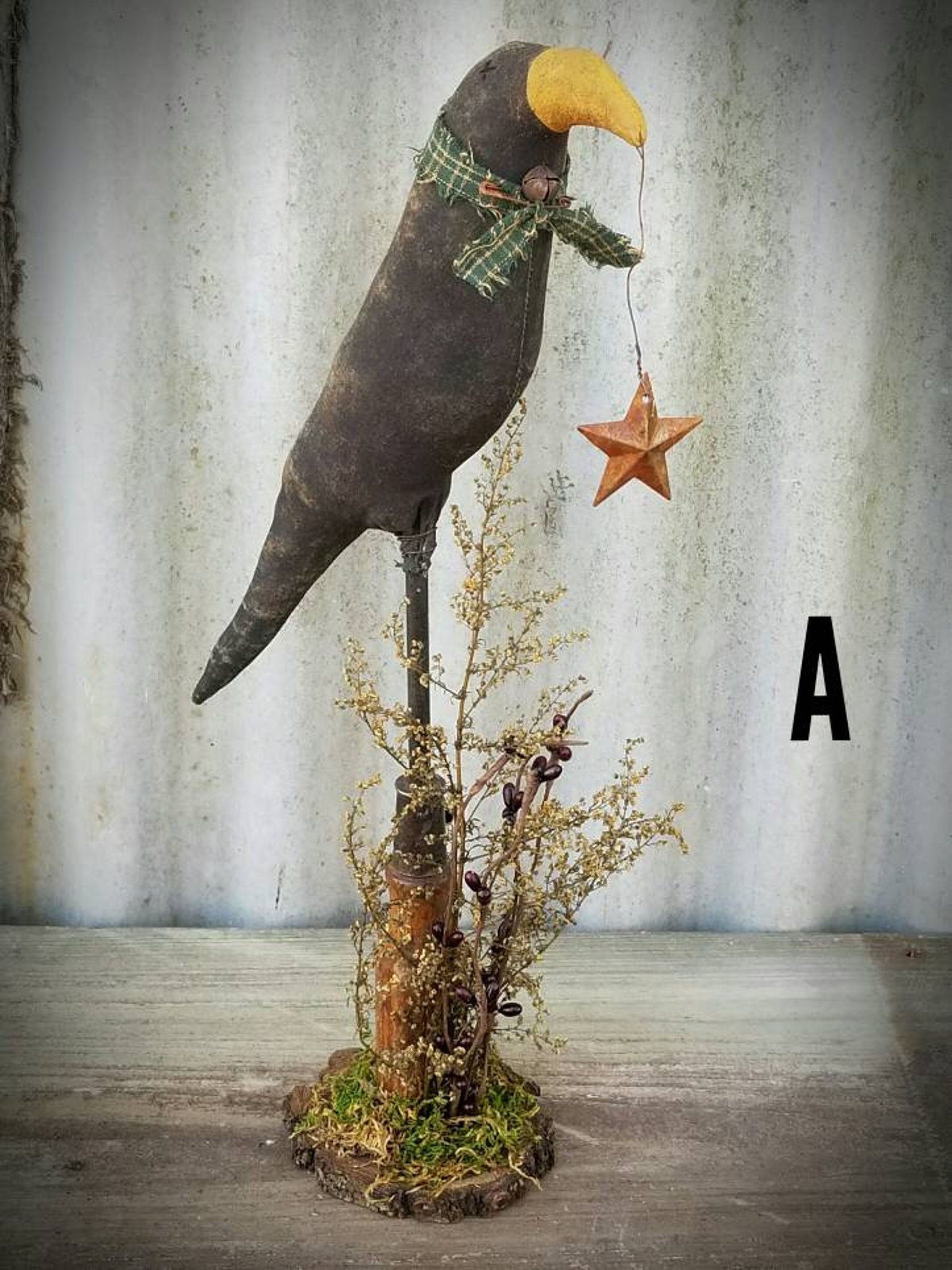 Primitive Crow Decor on Stand Primitive Home Decor Black - Etsy