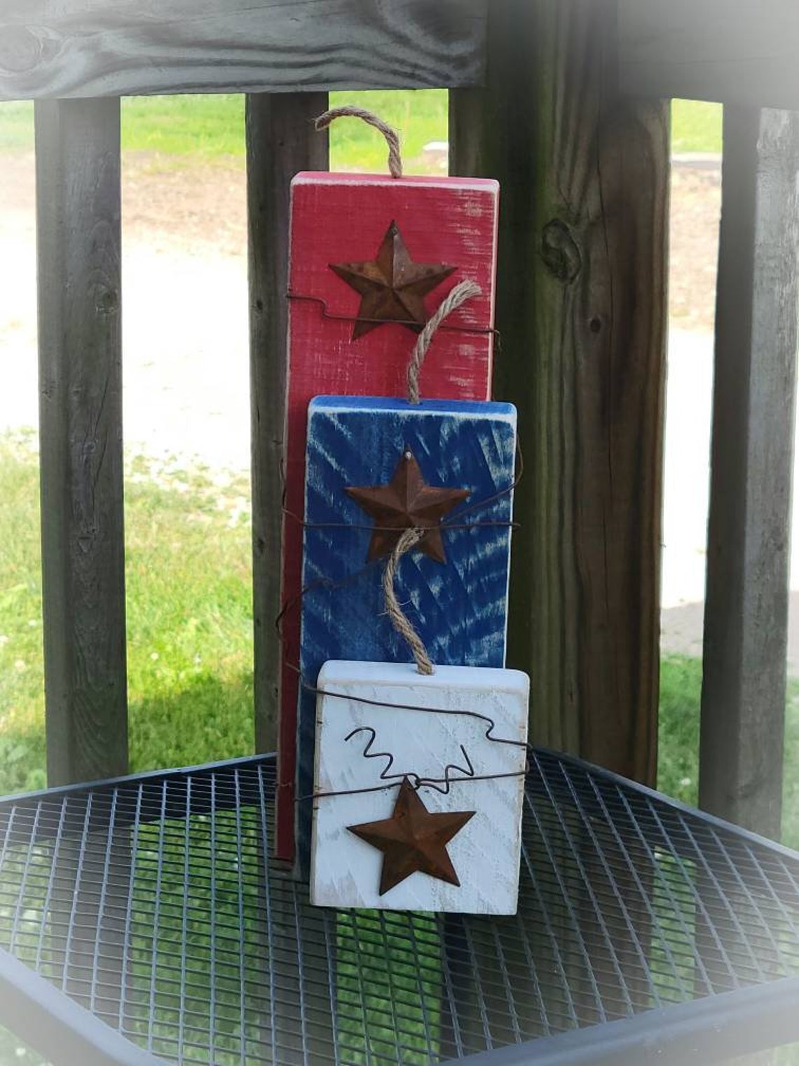 Rustic Primitive Wooden Fireworks Table Decor Fourth of July - Etsy