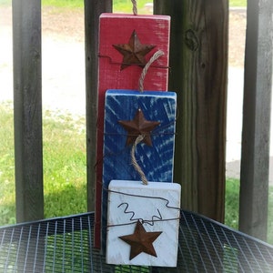 Rustic Primitive Wooden Fireworks Table Decor - Fourth of July Decor ...
