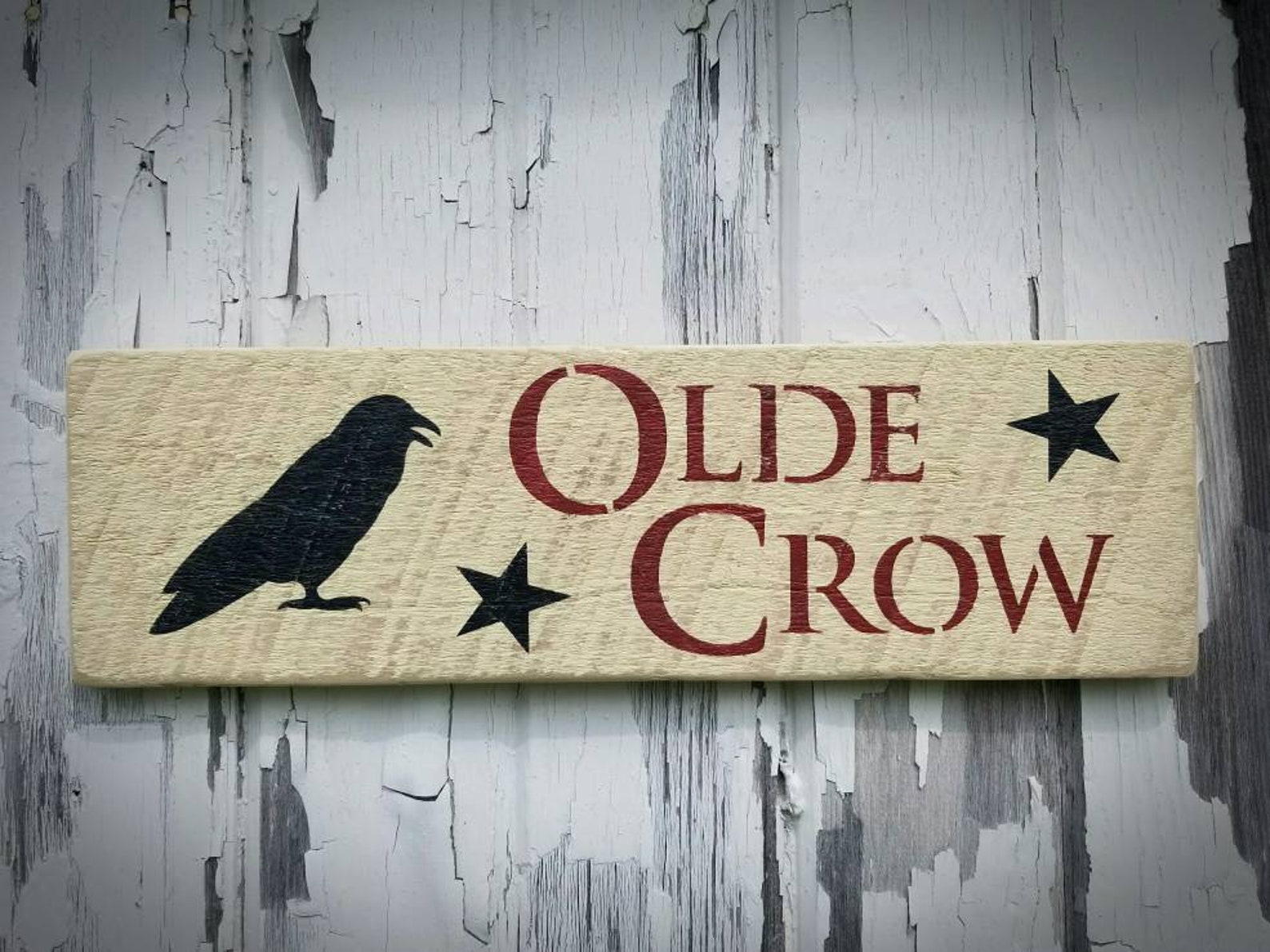 Primitive Olde Crow Sign Primitive Fall Decor Primitive | Etsy