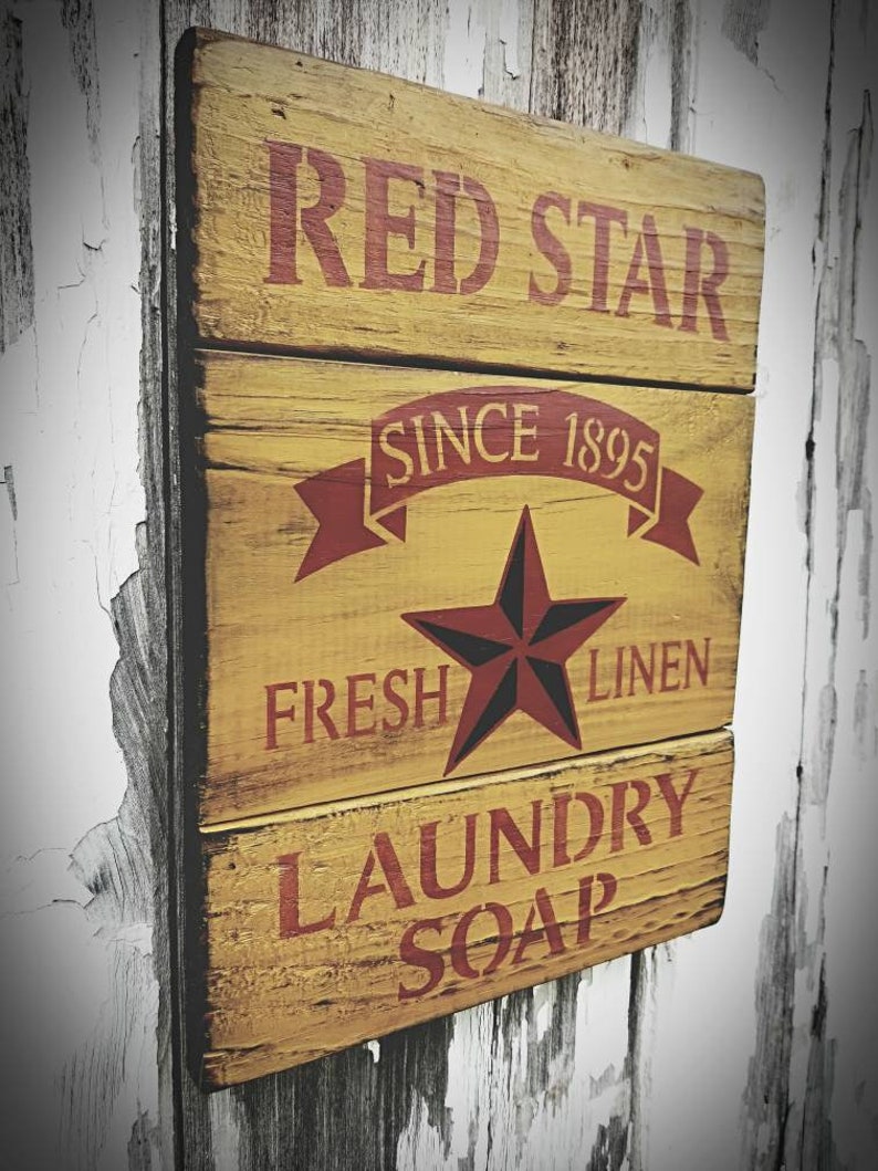 Primitive Laundry Soap Sign Red Star Laundry Soap Sign - Etsy