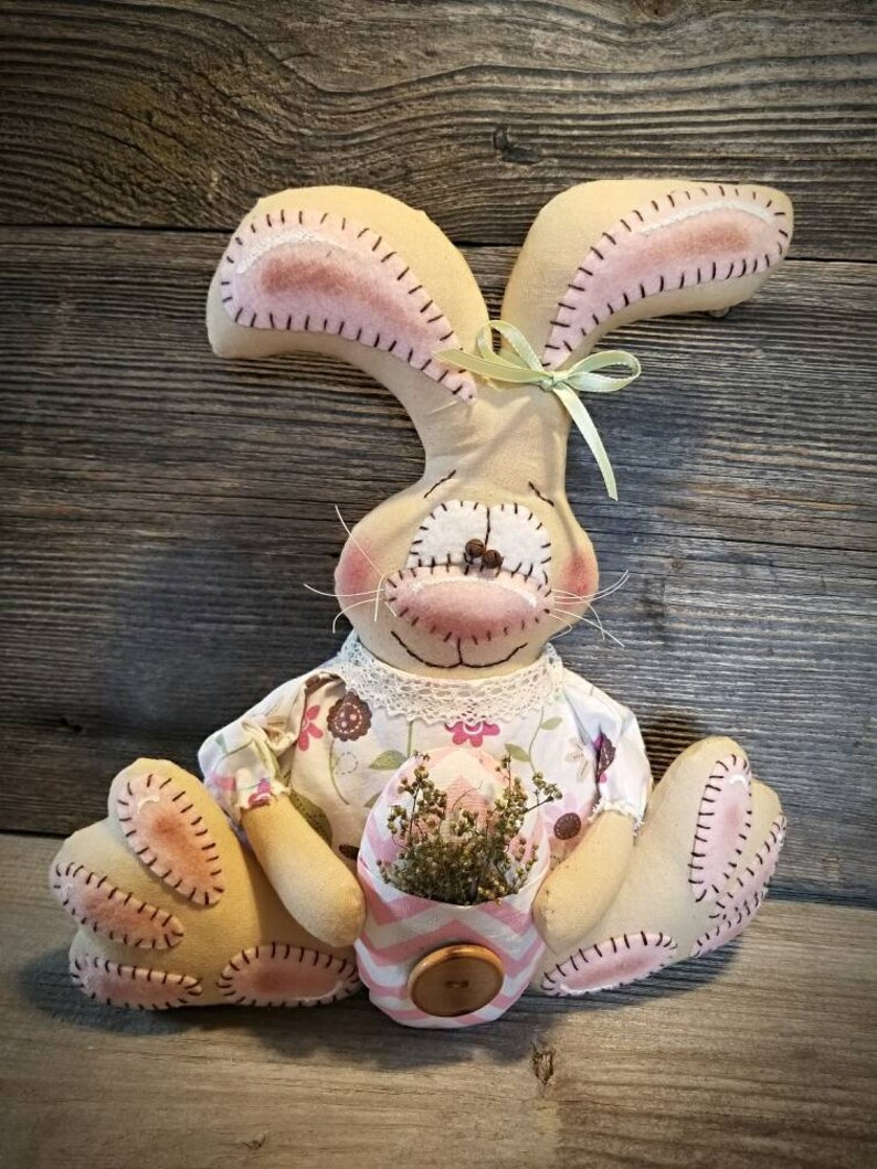 Primitive Handmade Bunny Rabbit Doll Easter Decor Spring - Etsy