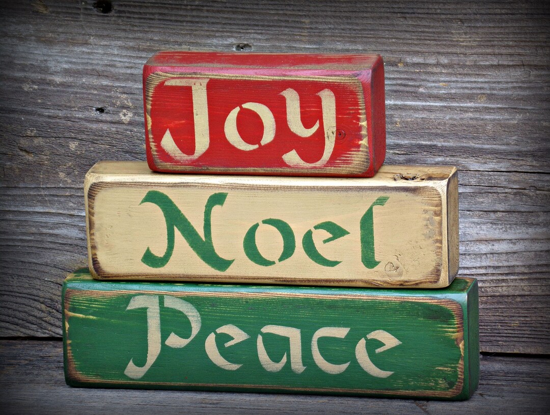 Christmas Stacking Blocks ~ Christmas Decor ~ Holiday Decor ~ Joy Noel ...