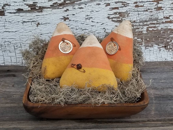 Primitive Candy Corn Bowl Filler Halloween Bowl Filler - Etsy