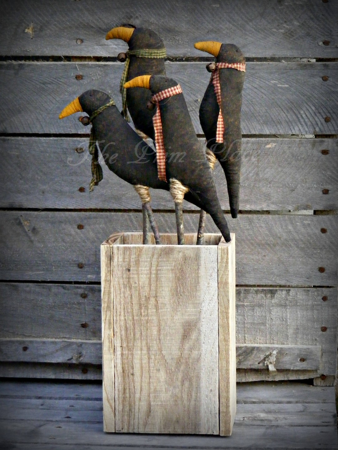 Primitive Crow on Stick ~ Primitive Crow ~ Primitive Fall Decor ...