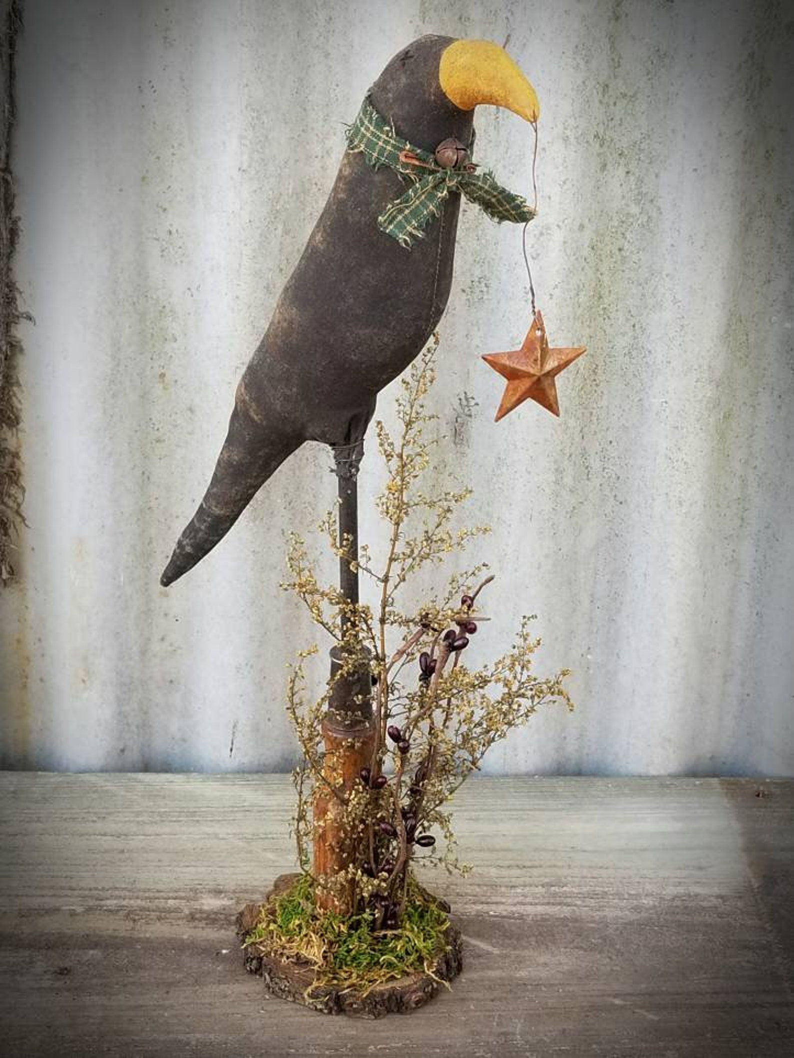 Primitive Crow Decor on Stand Primitive Home Decor Black - Etsy