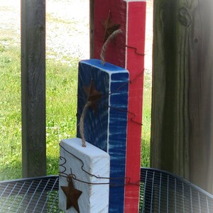 Rustic Primitive Wooden Fireworks Table Decor - Fourth of July Decor ...