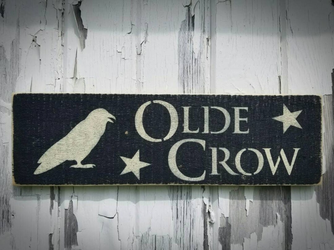 Primitive Olde Crow Sign ~ Primitive Fall Decor ~ Primitive Halloween ...