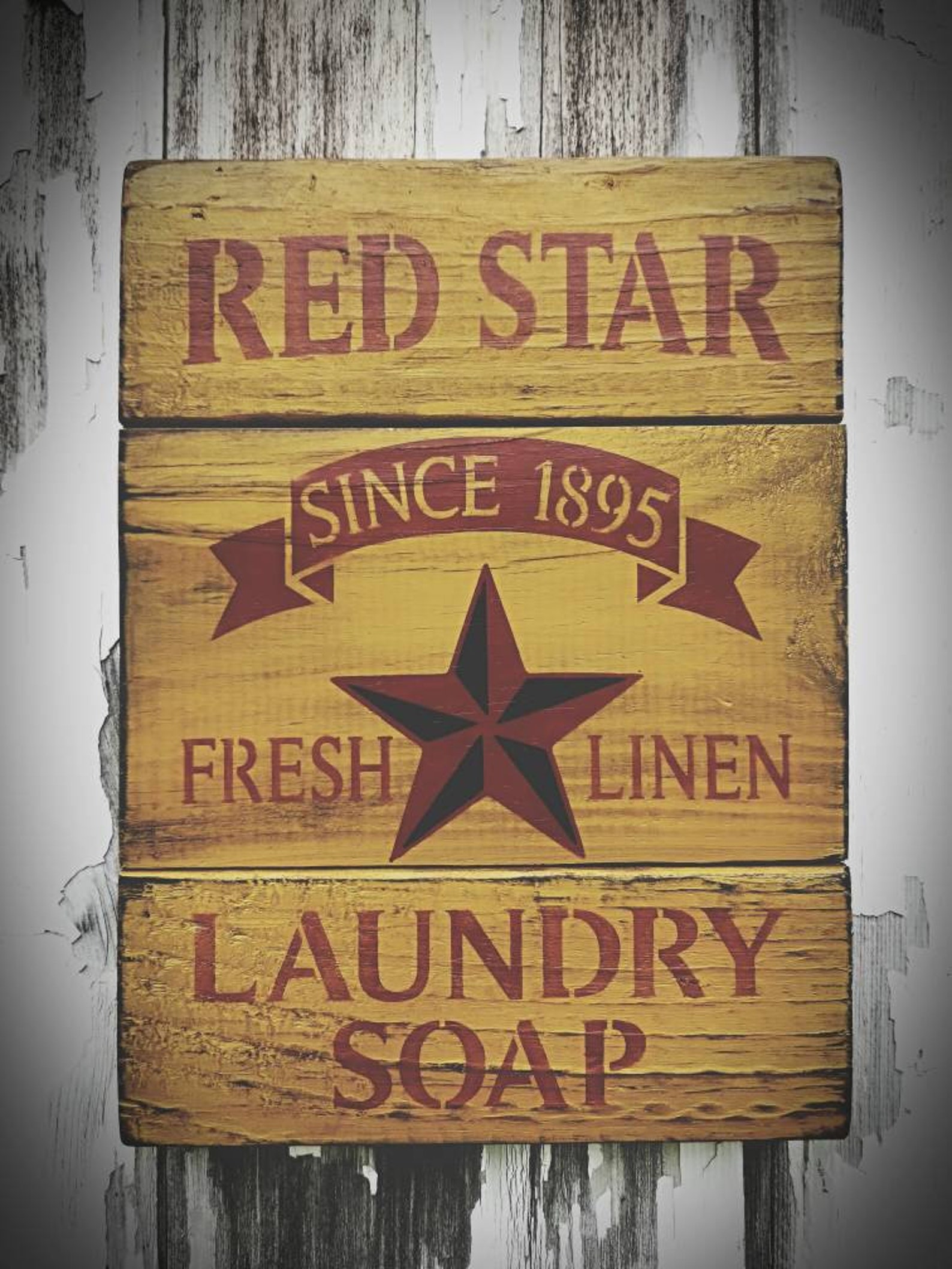 Primitive Laundry Soap Sign Red Star Laundry Soap Sign - Etsy