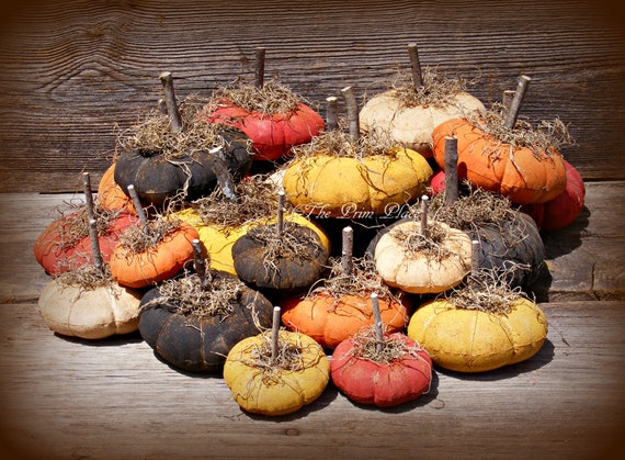 Primitive Pumpkins Fall Decor Autumn Decor Primitive - Etsy