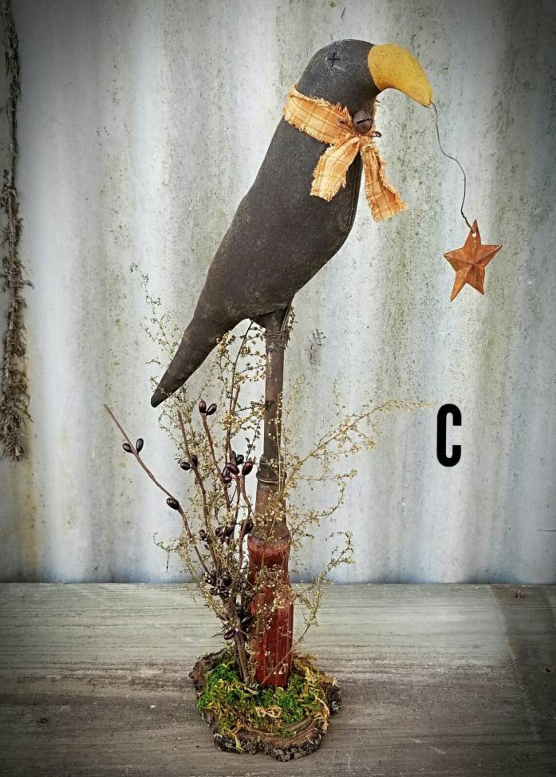 Primitive Crow Decor on Stand Primitive Home Decor Black - Etsy
