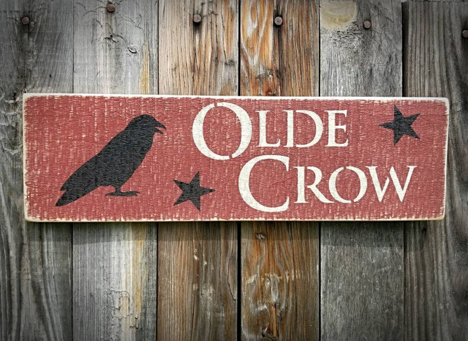 Primitive Olde Crow Sign Primitive Fall Decor Primitive - Etsy