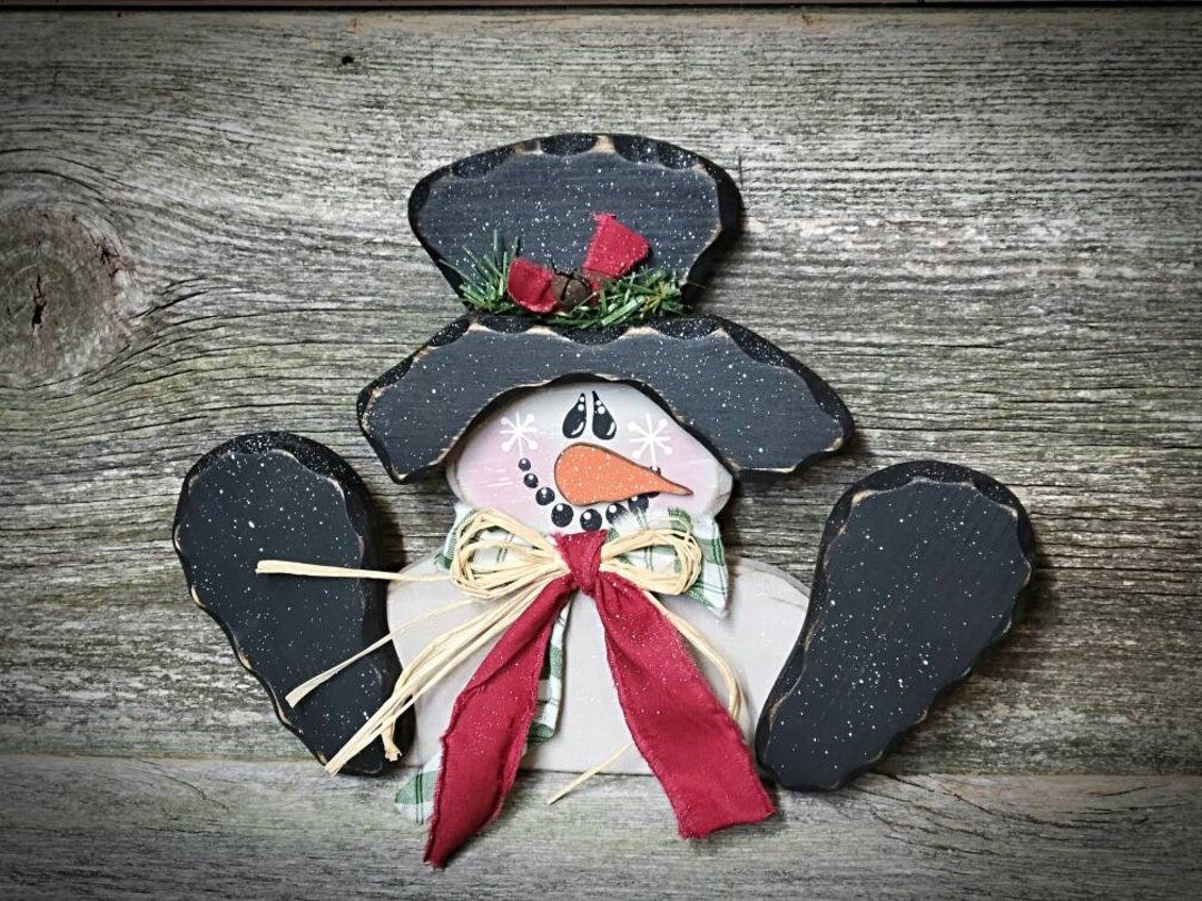 Primitive Wooden Snowman Snowman Decor Primitive Christmas - Etsy Canada