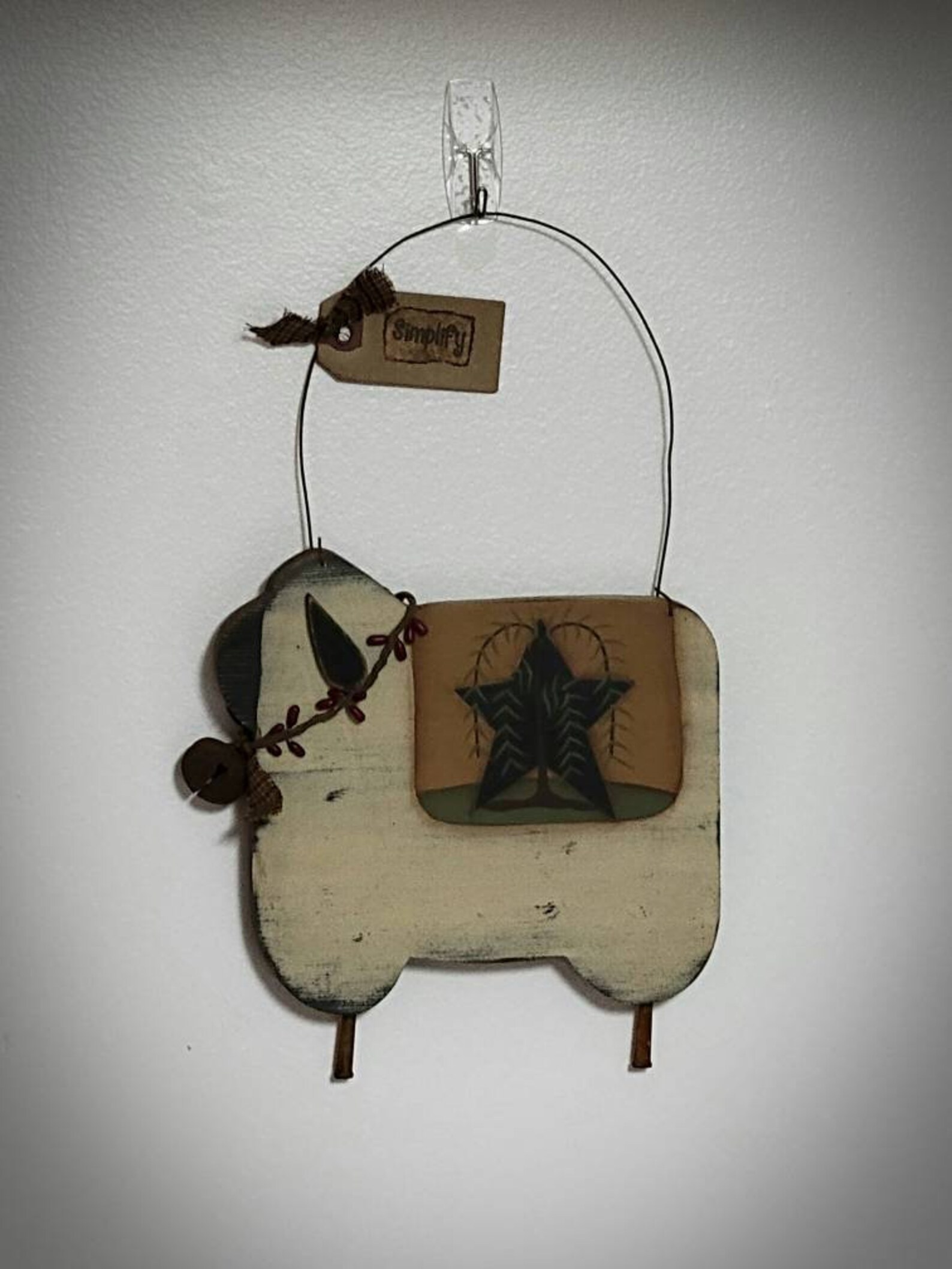 Primitive Sheep Wall Hanging Wooden Sheep Primitive Home - Etsy