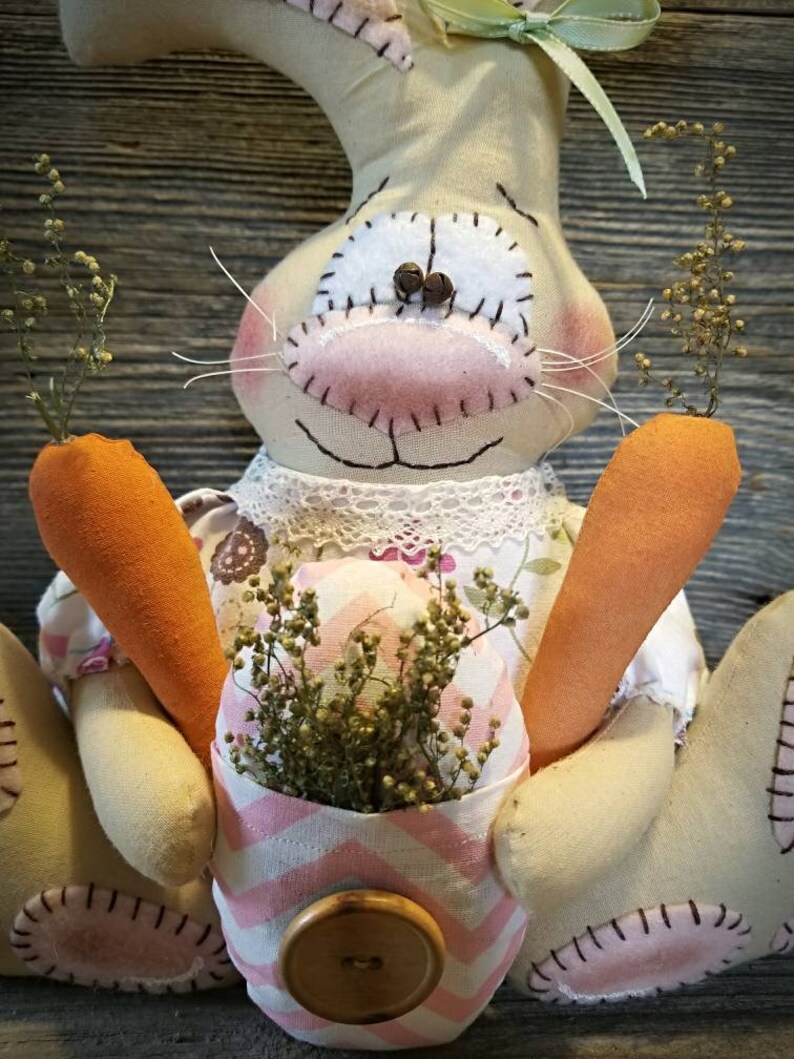 Primitive Handmade Bunny Rabbit Doll Easter Decor Spring - Etsy