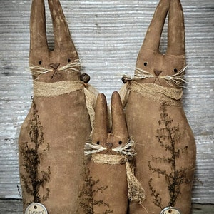 Primitive Bunny Rabbit Doll - Primitive Rabbit - Primitive Bunny ...