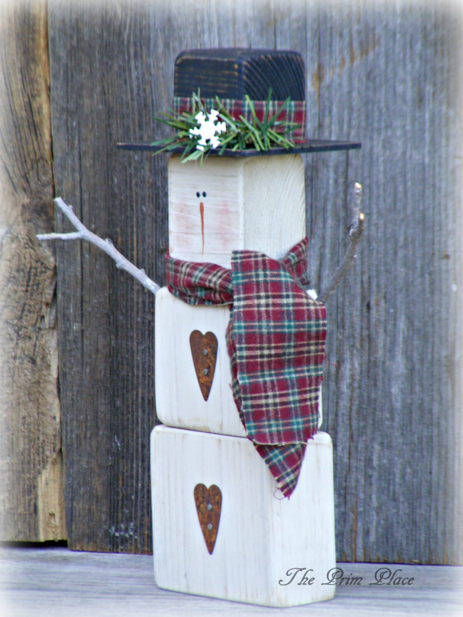 Primitive Wooden Snowman Table Sitter Snowman Decor Winter - Etsy