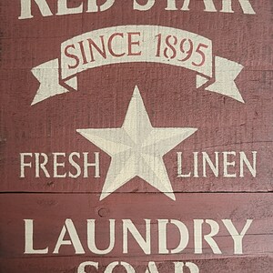 Primitive Laundry Soap Sign ~ Red Star Laundry Soap Sign ~ Primitive ...