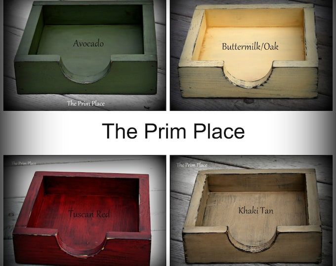 Primitive Handcrafted Wooden Napkin Box ~ Primitive Napkin Holder ...