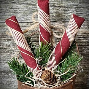 Primitive Peppermint Sticks in Rusty Bucket Tree Ornament ~ Christmas ...