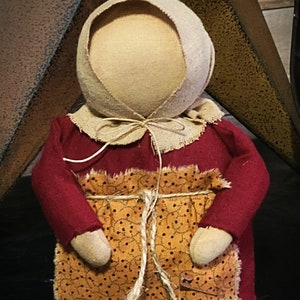 Primitive Prarie Stump Doll - Pilgrim Doll - Primitive Home Decor ...