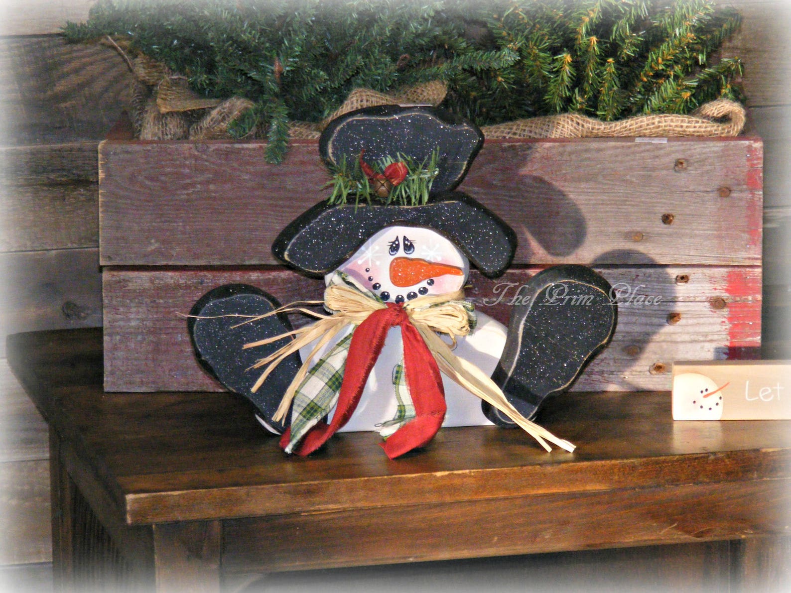 Primitive Wooden Snowman Snowman Decor Primitive Christmas - Etsy