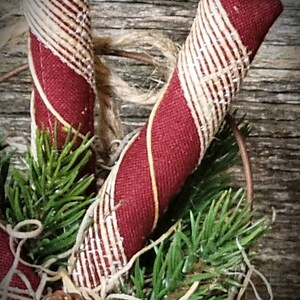 Primitive Peppermint Sticks in Rusty Bucket Tree Ornament ~ Christmas ...