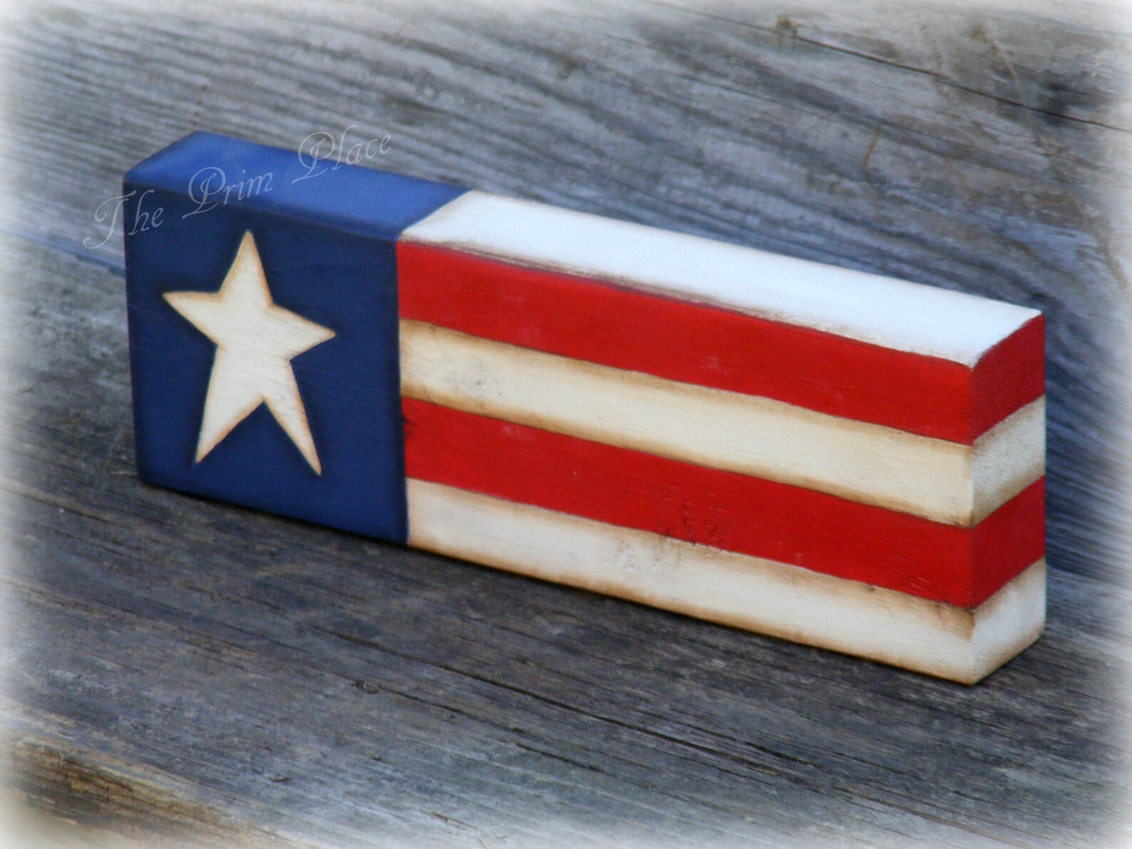 Primitive Flag Block Americana Decor Primitive Decor - Etsy