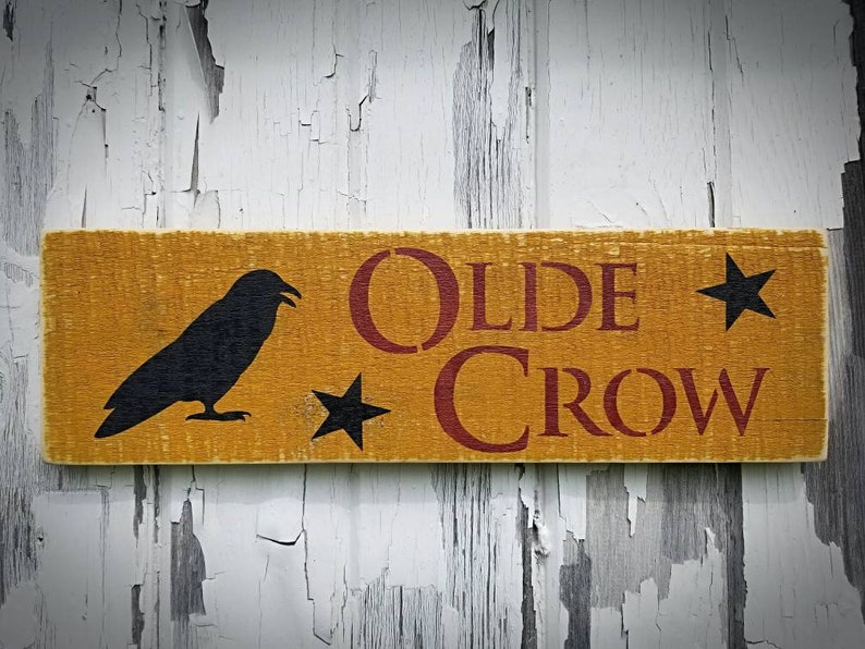 Primitive Olde Crow Sign ~ Primitive Fall Decor ~ Primitive Halloween ...