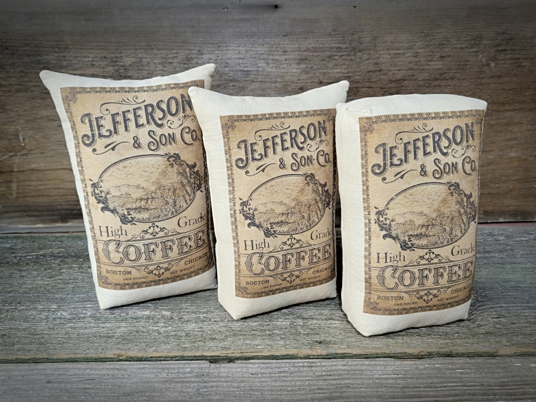 Primitive Coffee Sack Decoration Primitive Pantry Decor Primitive ...