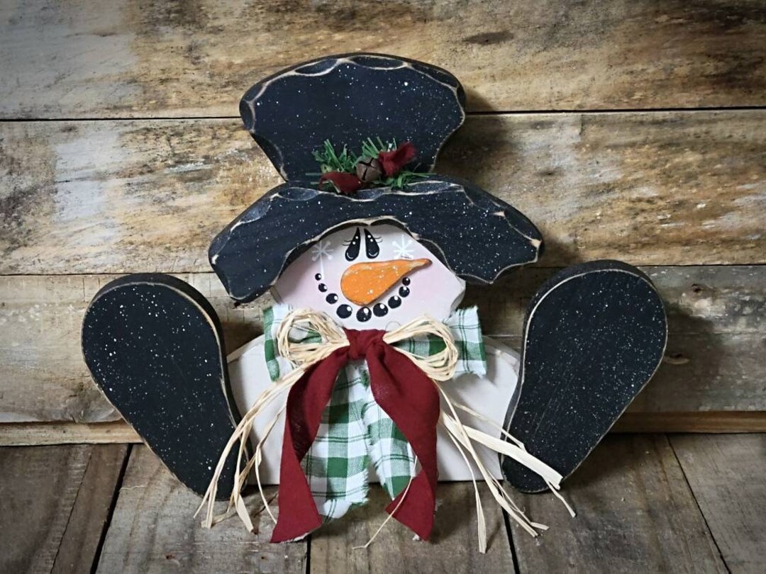 Primitive Wooden Snowman ~ Snowman Decor ~ Primitive Christmas ...