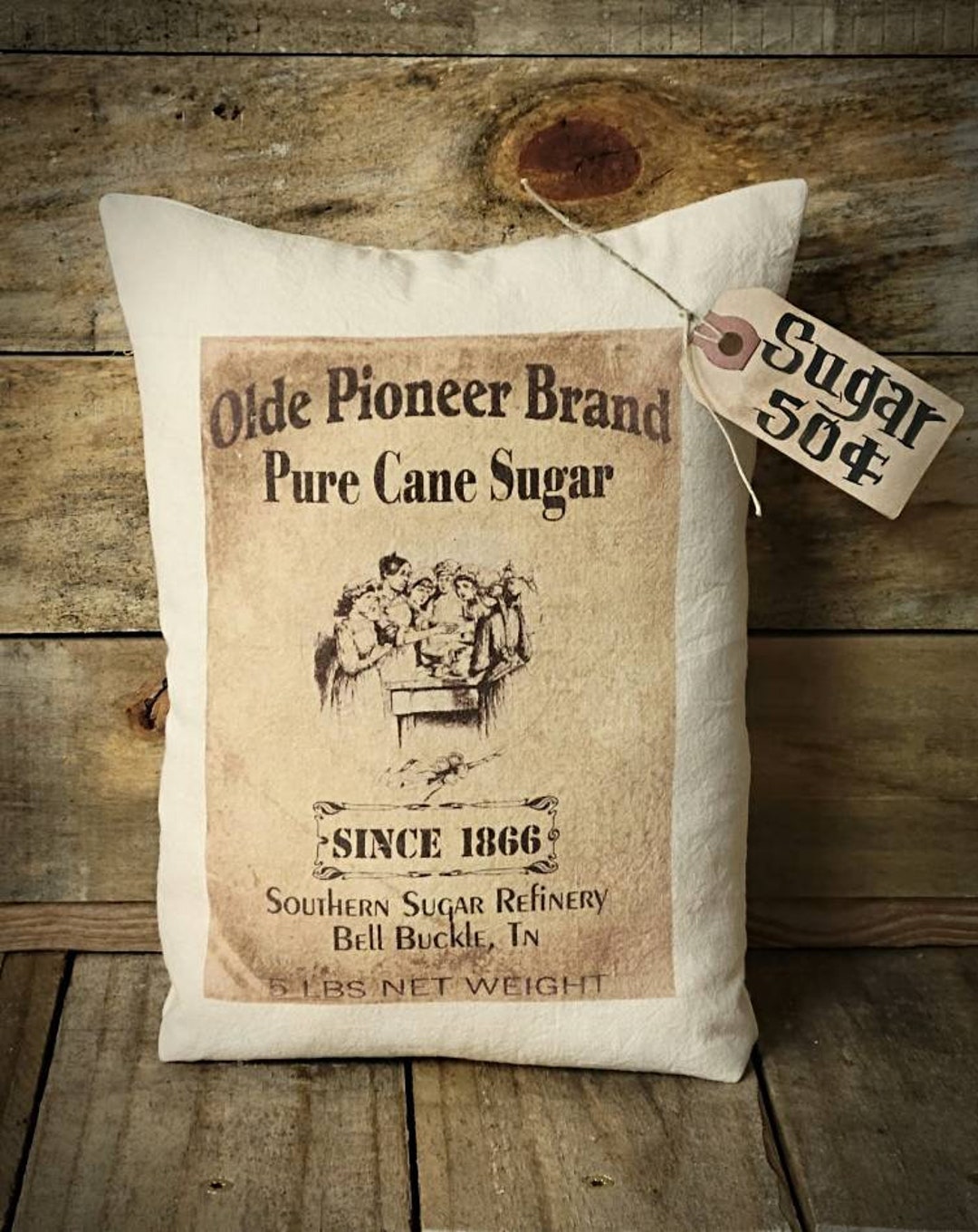 Primitive Sugar Sack Decoration ~ Primitive Pantry Decor ~ Primitive ...