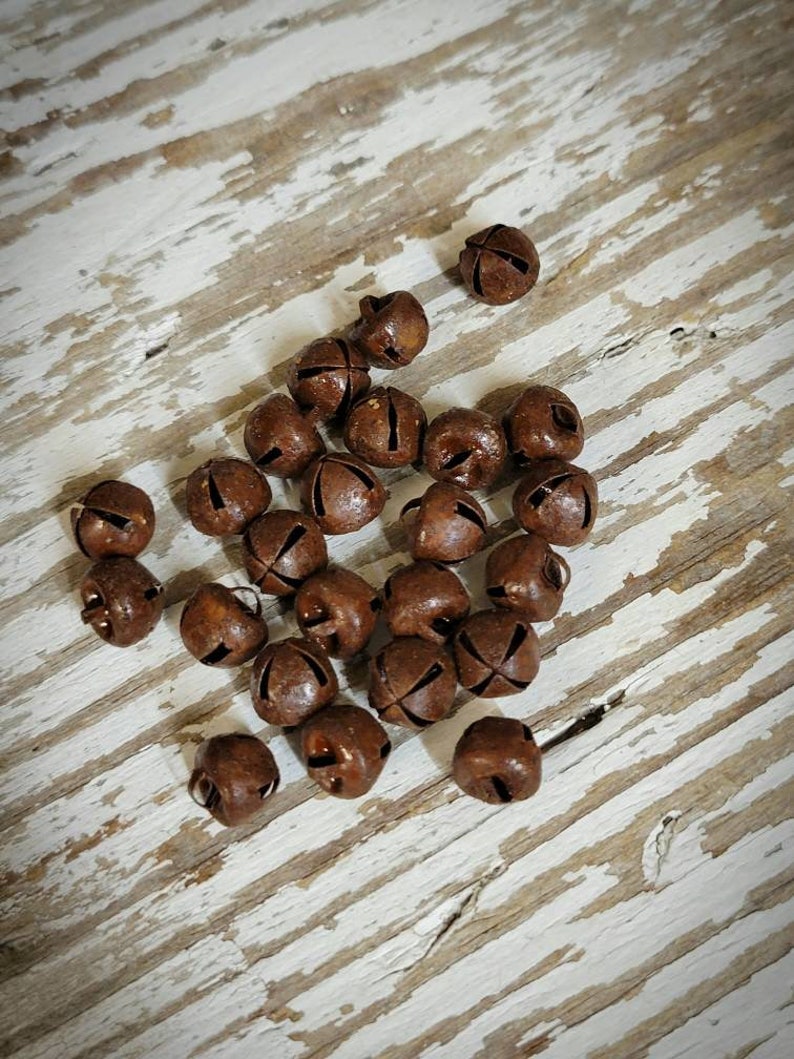 10mm Rusty Jingle Bells Primitive Craft Supply Rustic - Etsy