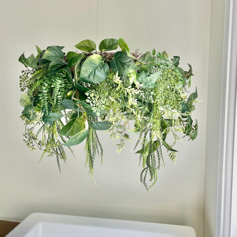 Green Wreath Chandelier - Etsy