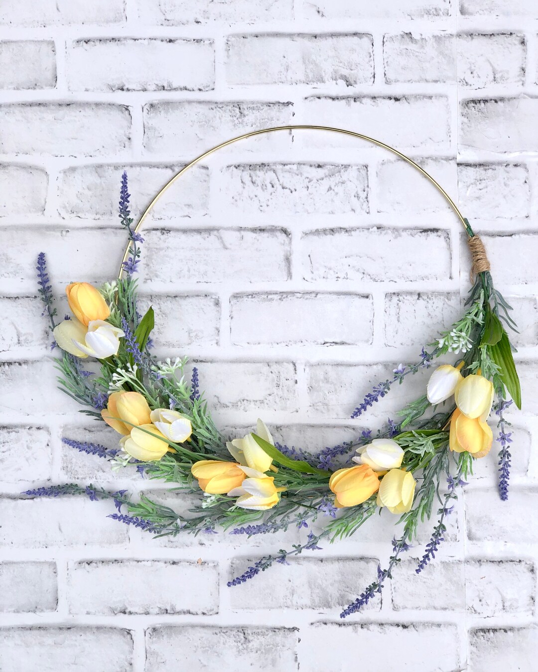 Tulip Hoop Wreath Spring Tulip Wreath Spring Hoop Wreath Front Door ...