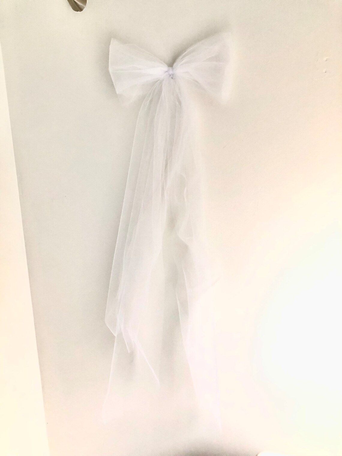Large Tulle Bow Wedding Decor Tulle Bow Large Wreath Big Tulle Bow for ...