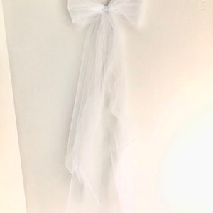 Large Tulle Bow Wedding Decor Tulle Bow Large Wreath Big Tulle Bow for ...