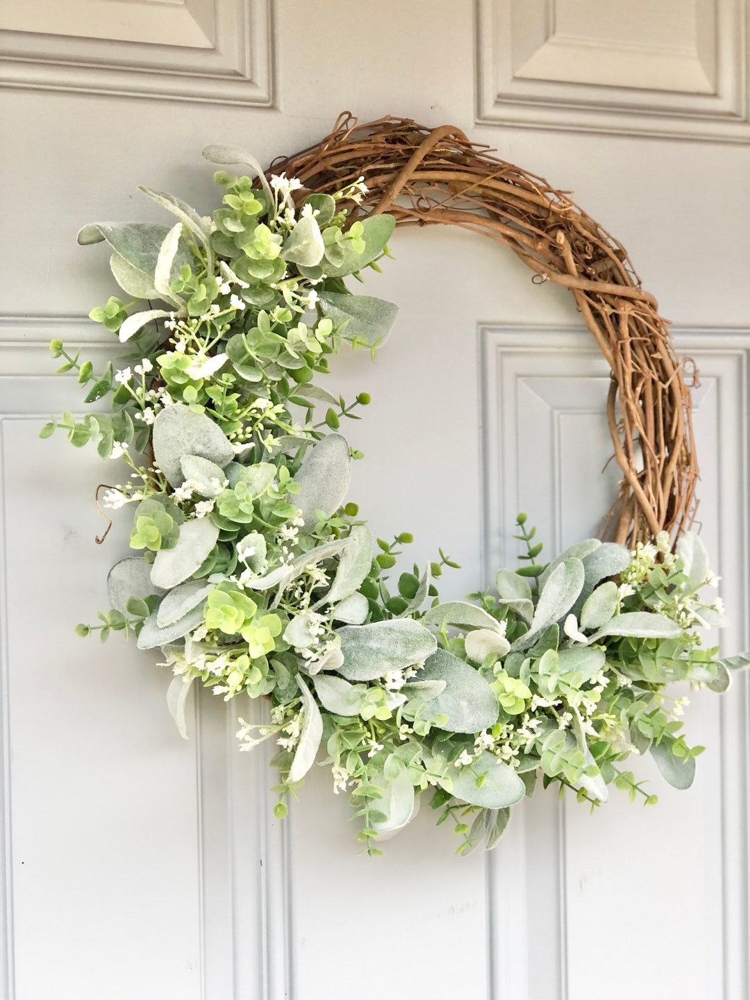 Year Round Wreath Farmhouse Decor Modern Greenery Wreath Front Door ...