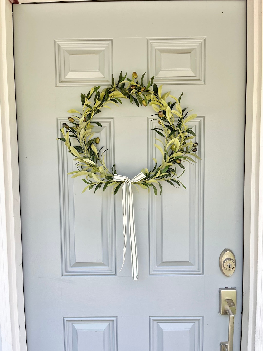 Olive Tree Hoop Wreath Olive Tree Wreath Front Door Modern Wreath Olive ...