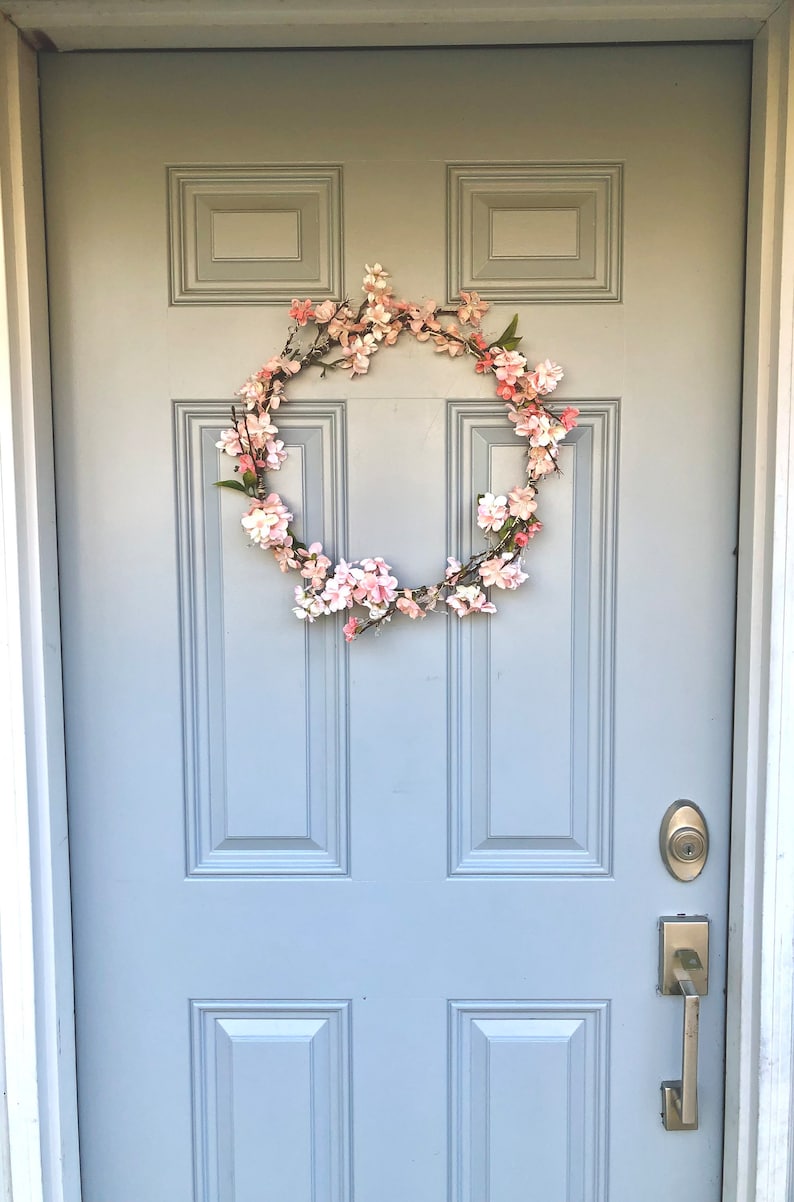 Cherry Blossom Hoop Wreath Sakura Wreath Cherry Blossom Decor Spring ...