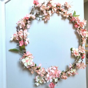 Cherry Blossom Hoop Wreath Sakura Wreath Cherry Blossom Decor Spring ...