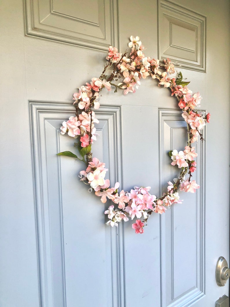 Cherry Blossom Hoop Wreath Sakura Wreath Cherry Blossom Decor Spring ...