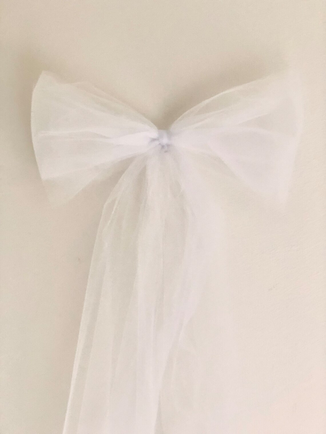 Large Tulle Bow Wedding Decor Tulle Bow Large Wreath Big Tulle Bow for ...