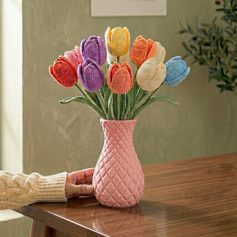 Tulip Flower Crochet Pattern PDF, Realistic Flowers Crochet Tutorial ...
