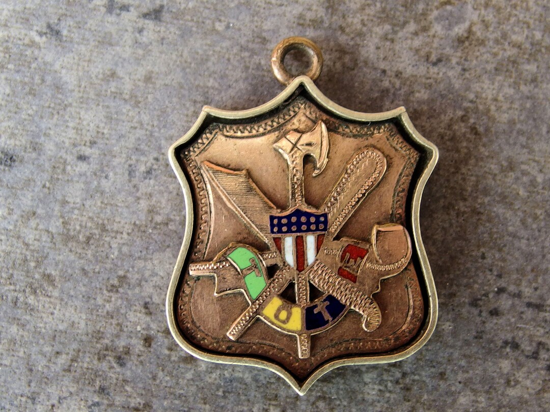 REDUCED. Redmen Double Sided Shield Fob, Enamel TOTE Insignia, RGP ...