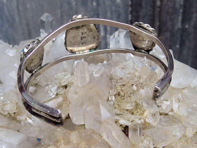 Silver Turquoise Cuff Bracelet Twin Rail Cuff 3 Sky Blue - Etsy