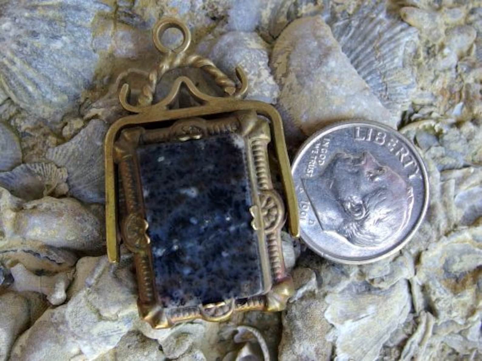 Victorian Gilt Finish Spinner Fob or Pendant Faux Sardonyx - Etsy