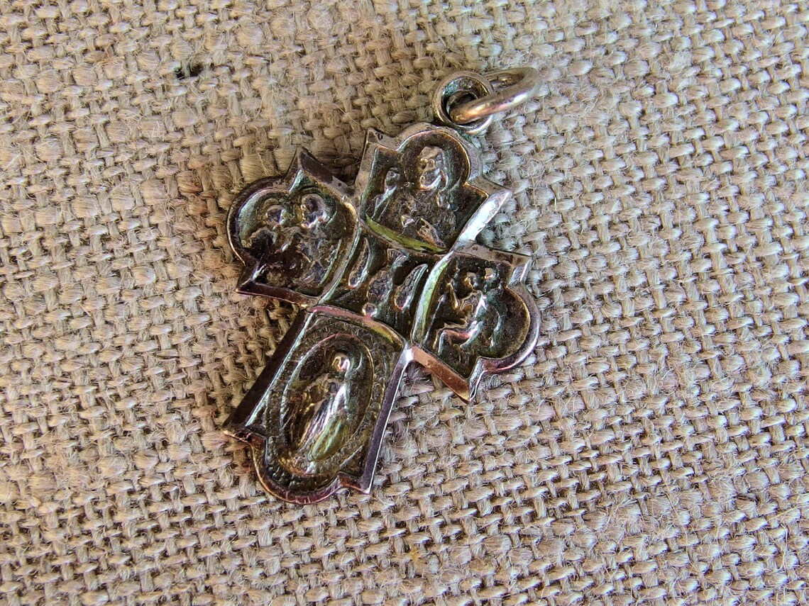 Petite Size Sterling 4 or 5 Way Saints Cross With 18 925 - Etsy