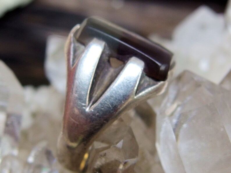 Banded Agate Sterling Silver Ring Translucent Stone with | Etsy