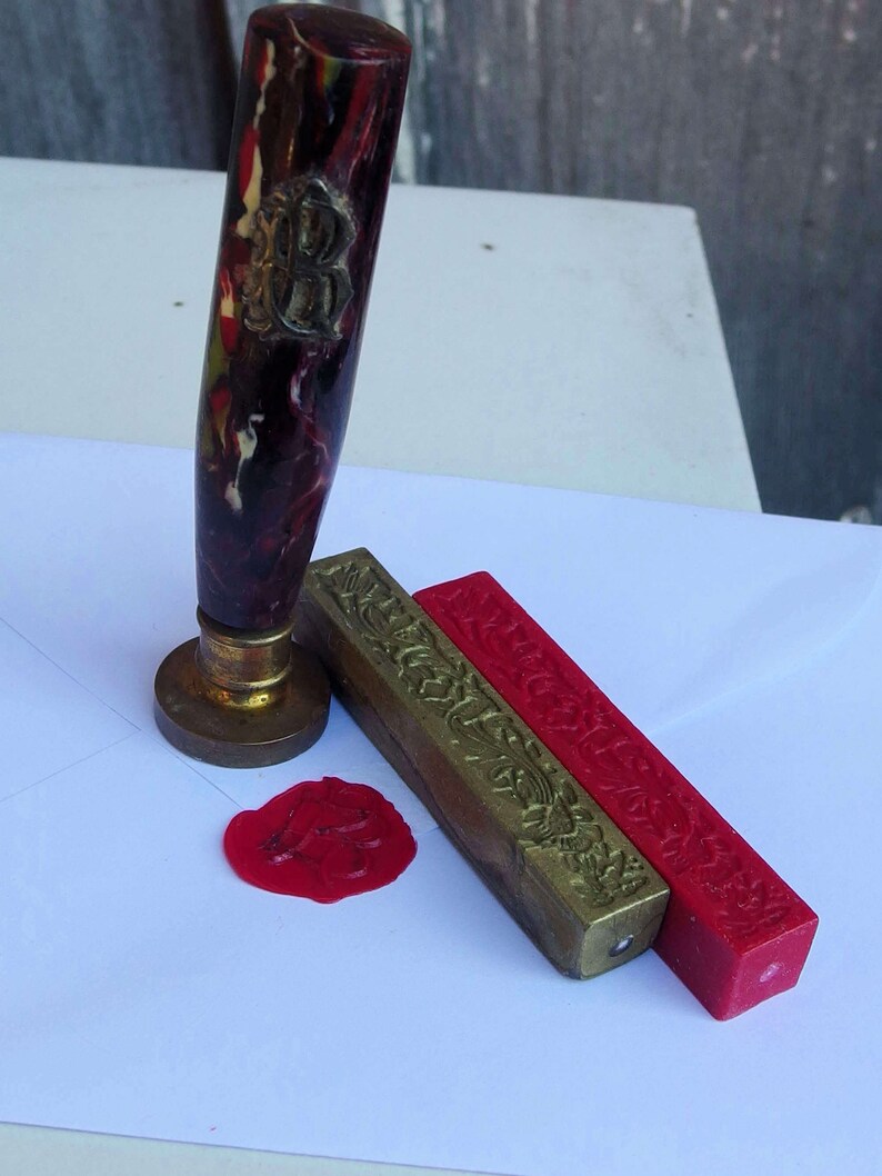 Bakelite Brass 'BR' Monogram Wax Seal Monogram on - Etsy
